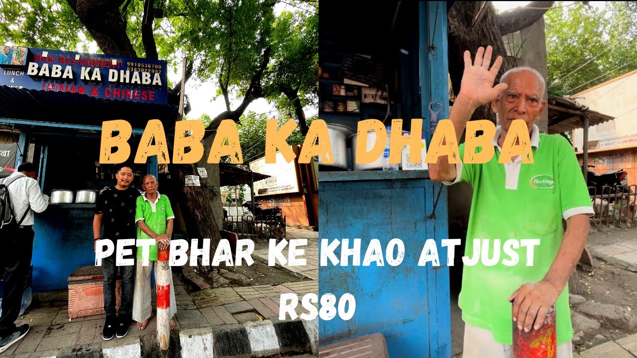 Visited BABA KA DHABA in Malviya Nagar | Unlimited combo in just rs80 | Cannaught Place Tour ...