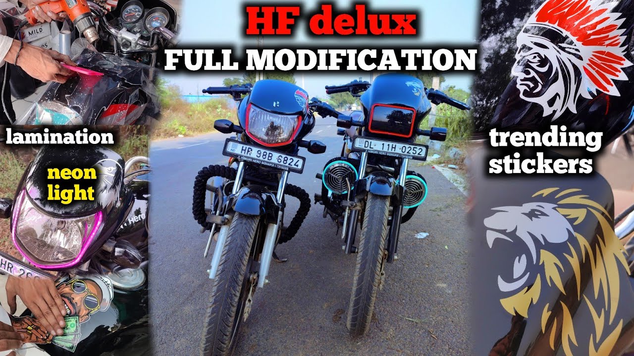 💥Hf Delux Modified🔱| Hf Delux Full Lamination🔥| Neon Light | Splendor ...