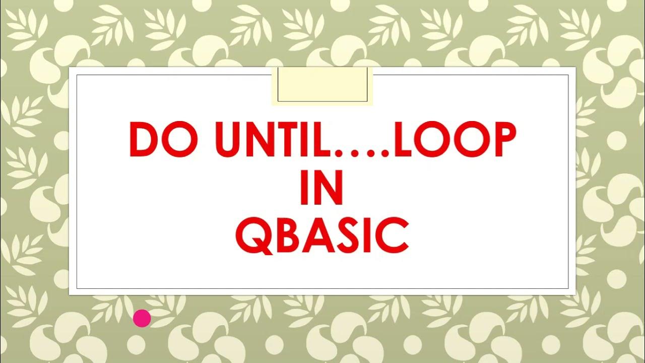 Do until loop in Qbasic - YouTube