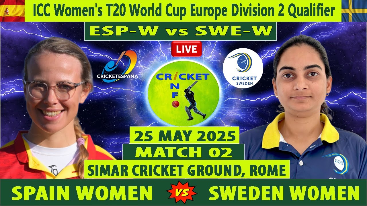 Spain Women vs Sweden Women | ESPW vs SWEW | Match 2 of WT20 ED2 ...