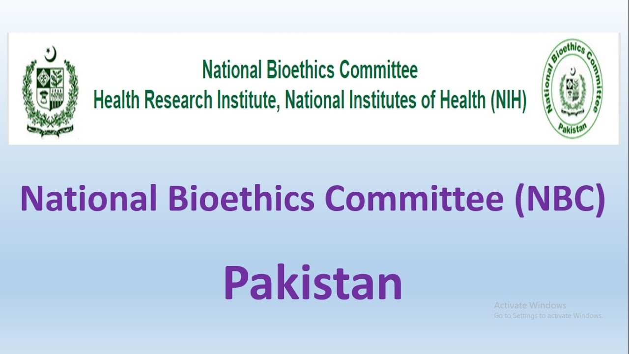 National Bioethics Committee (NBC) Pakistan - YouTube