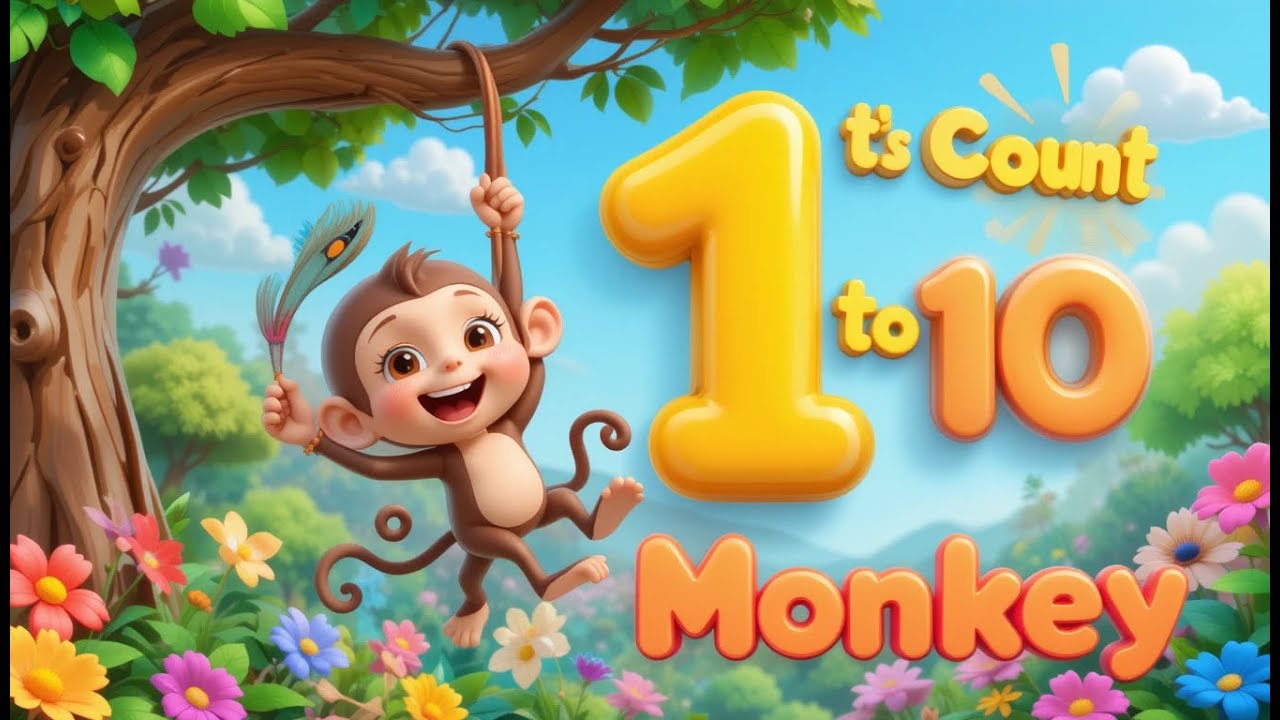 Monkey Counting Song | Learn Numbers 1 to 10 with Monkeys - YouTube