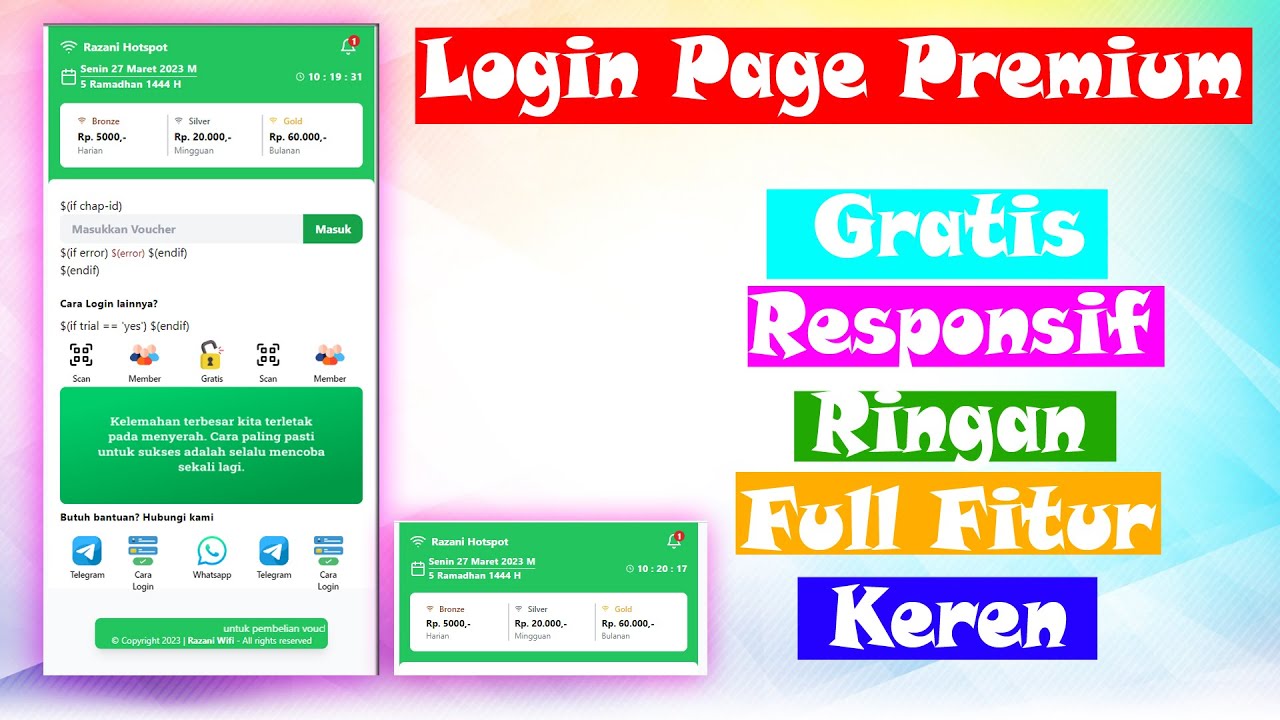 LOGIN PAGE PREMIUM GRATIS - WIFI HOTSPOT MIKROTIK - YouTube