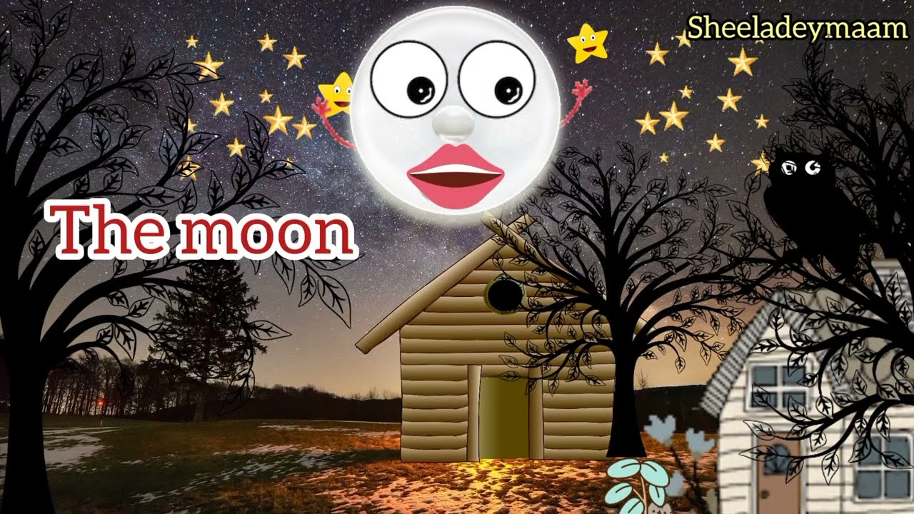 English rhyme - The moon | Moon rhyme in english for kids # ...
