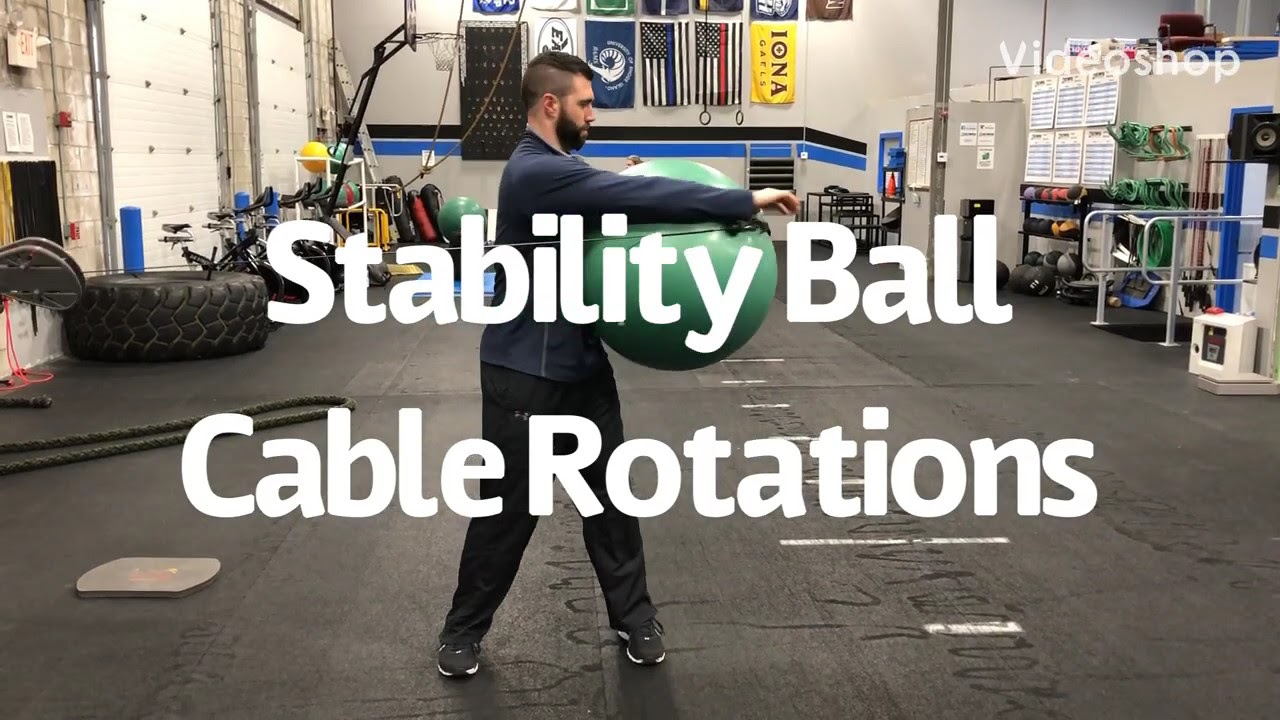 Stability Ball Cable Rotations - YouTube
