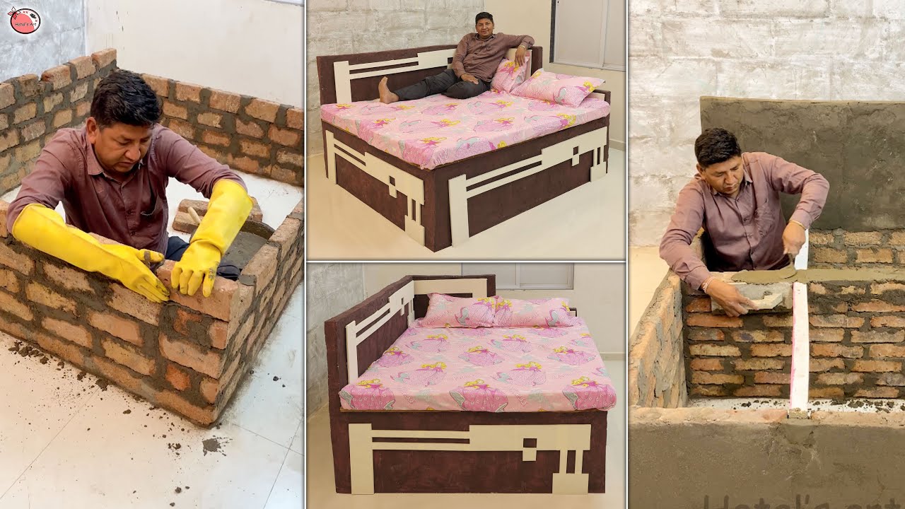Cement Bed Making - Room Bed - Cheap - Handmade #bed #cement #room # ...