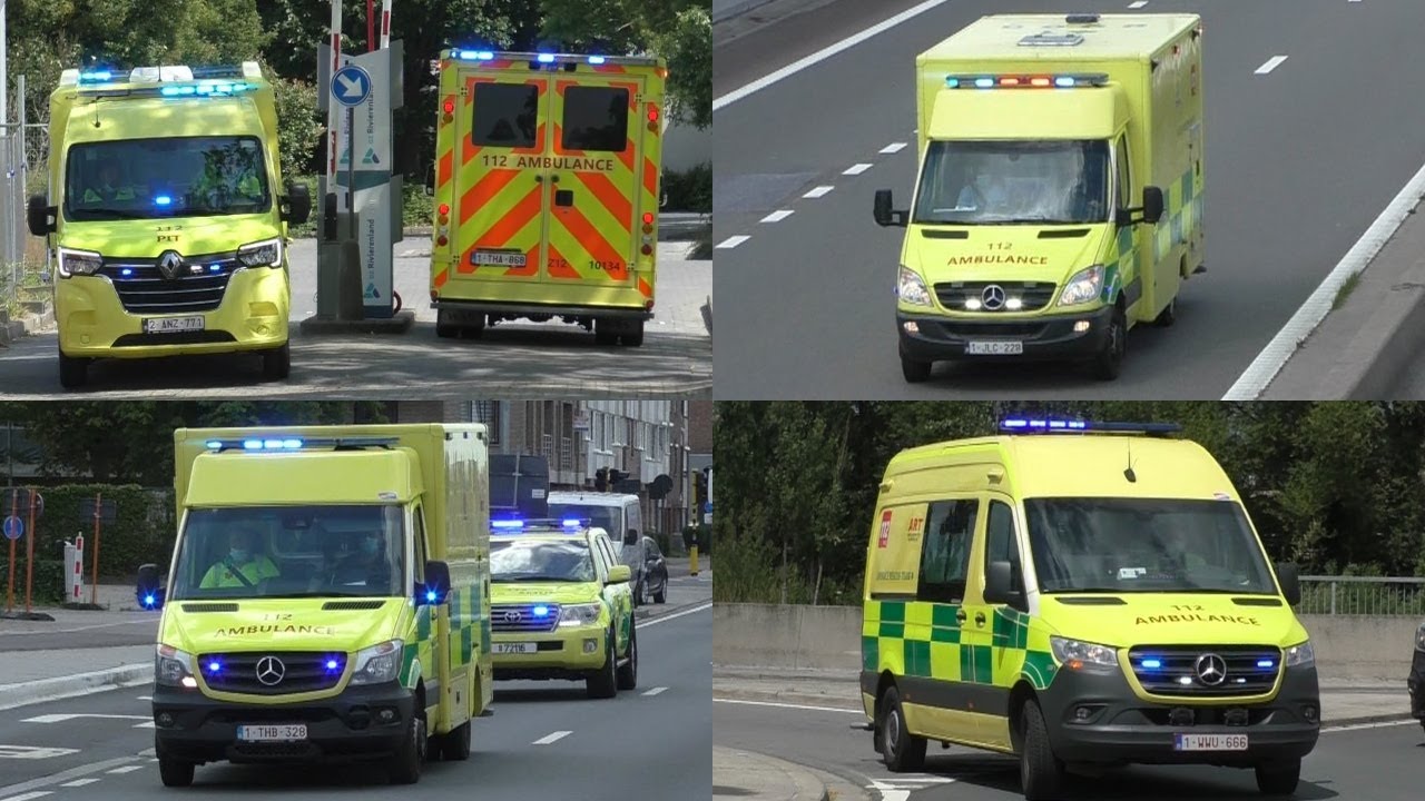 Verschillende (PIT) Ambulances en MUG met spoed van en naar het AZ ...