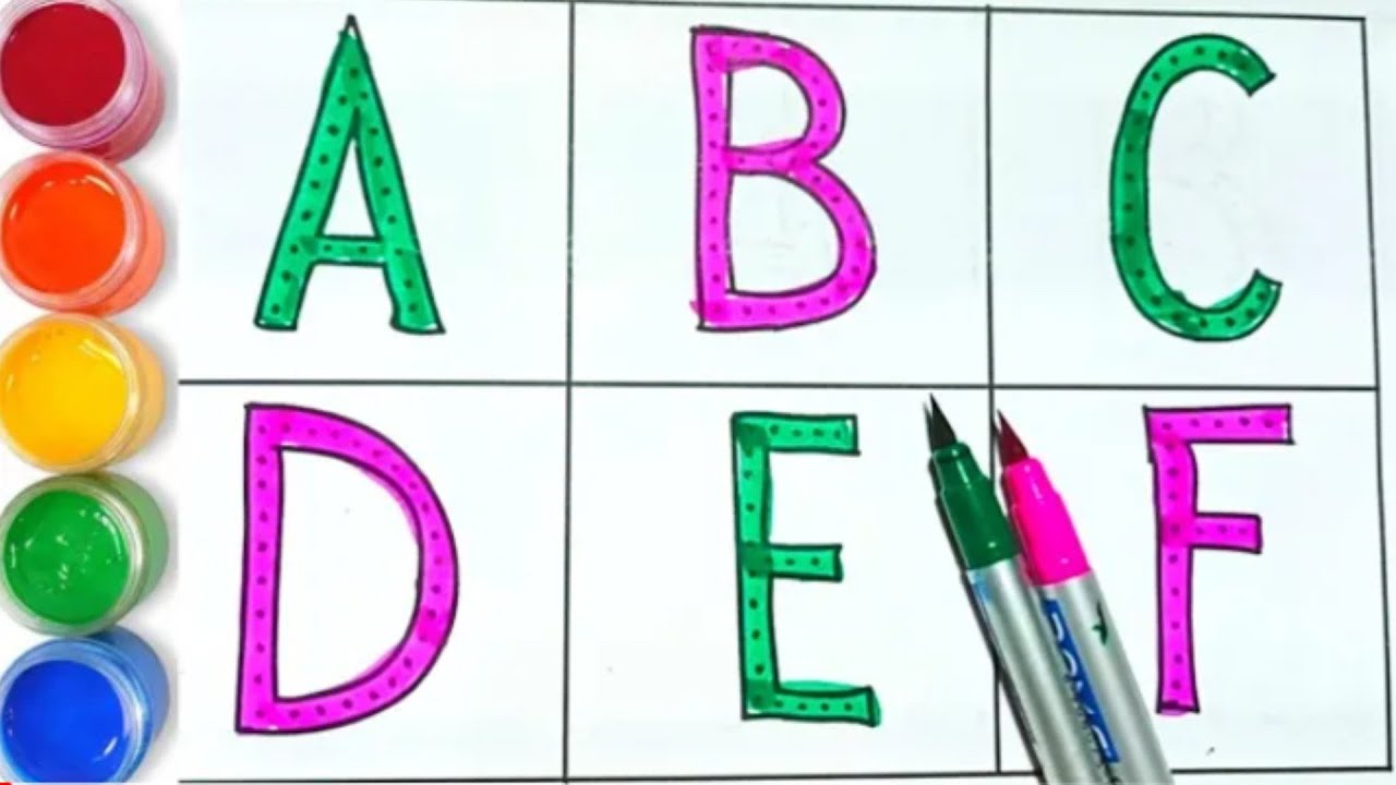 A for apple, b for ball. Alphabet writing practice with colours for ...