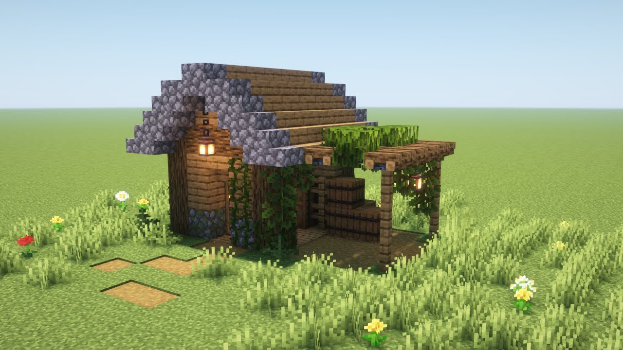 Minecraft | Building A Tiny Storage Hut - YouTube