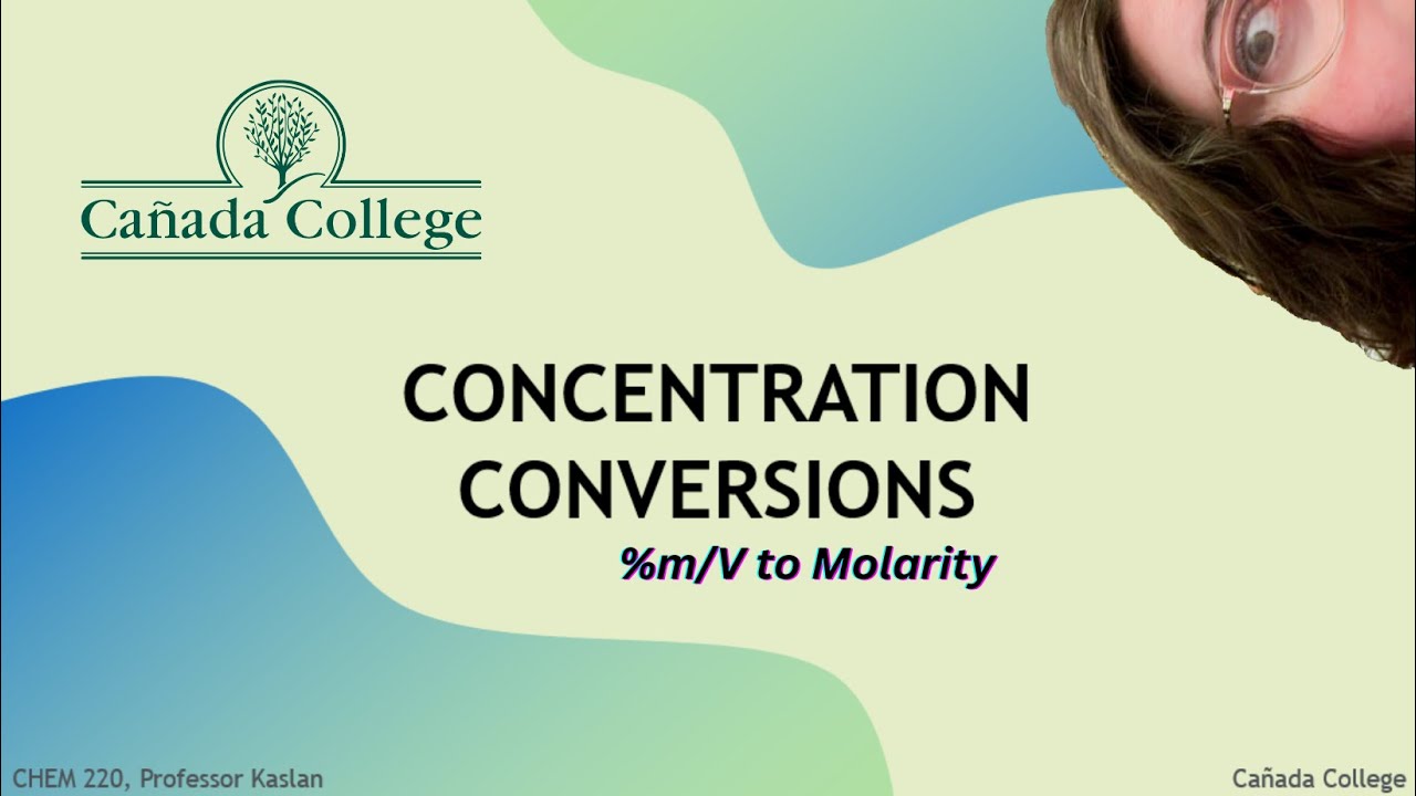 Concentration Conversions m v% to Molarity - YouTube