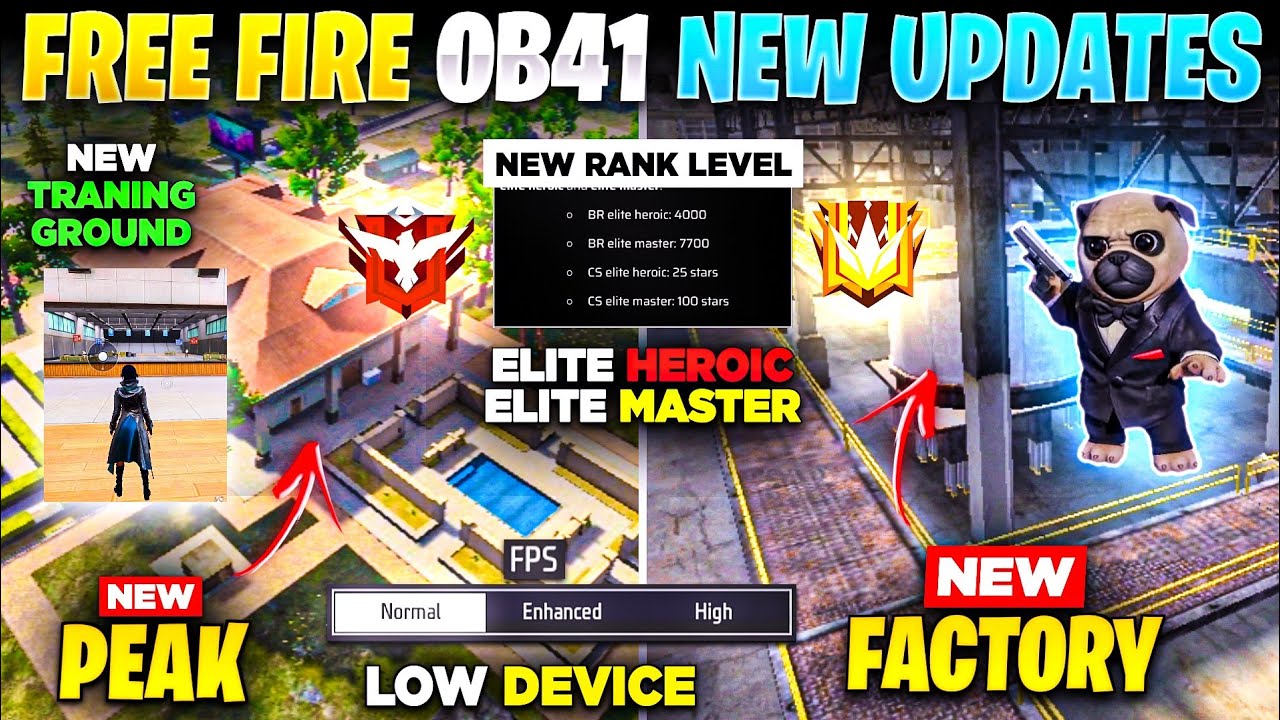 🔥 OB41 UPDATE 😮 Low End Device Fps Work 🔥 New Rank Level 💥 New Traning ...