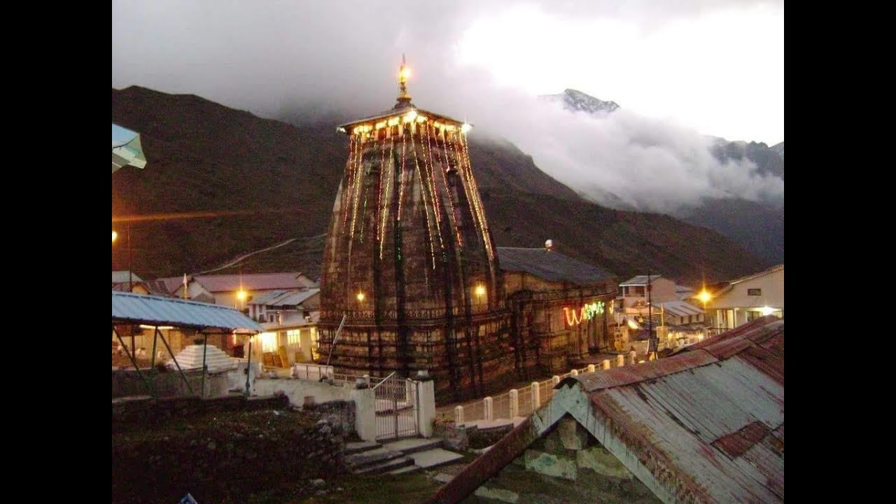 Night time Kedarnath temple - YouTube