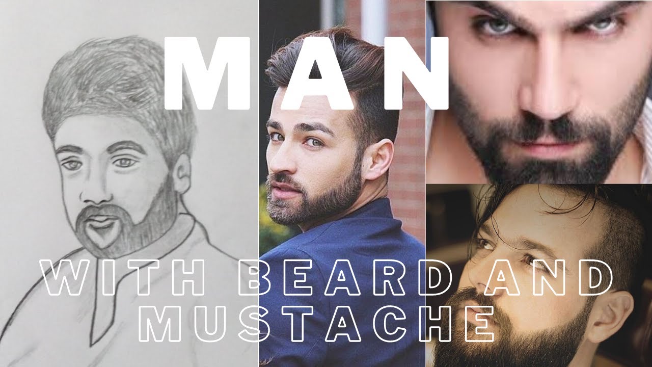 How To Draw A Man With Beard And Mustache Youtube