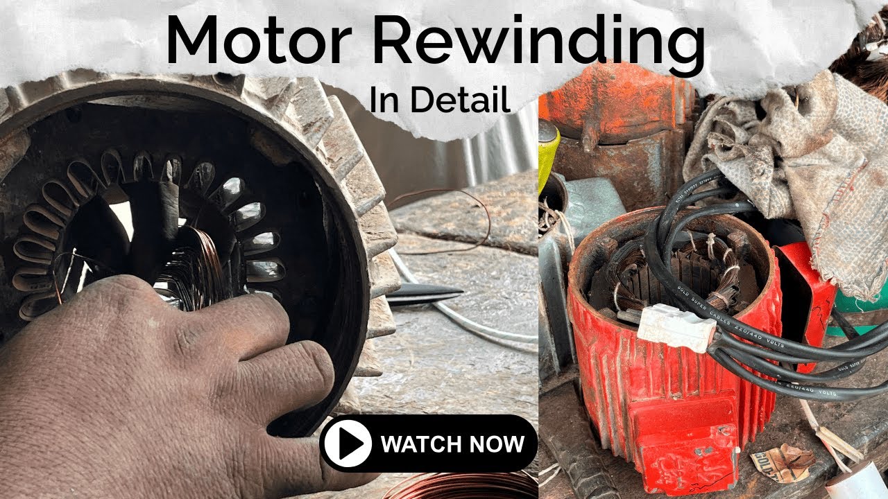 a unique way to rewind electric motor - YouTube