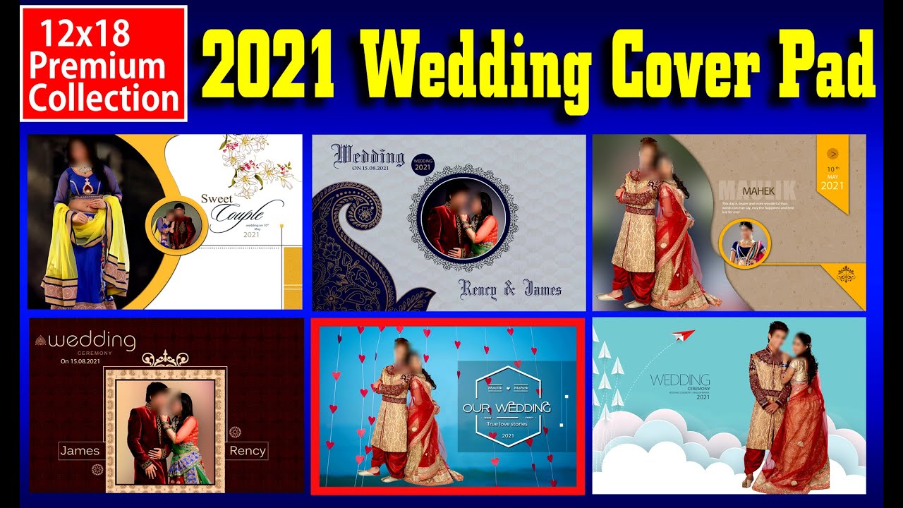 Latest 2021 new wedding album cover page Download | 12x18 wedding cover ...