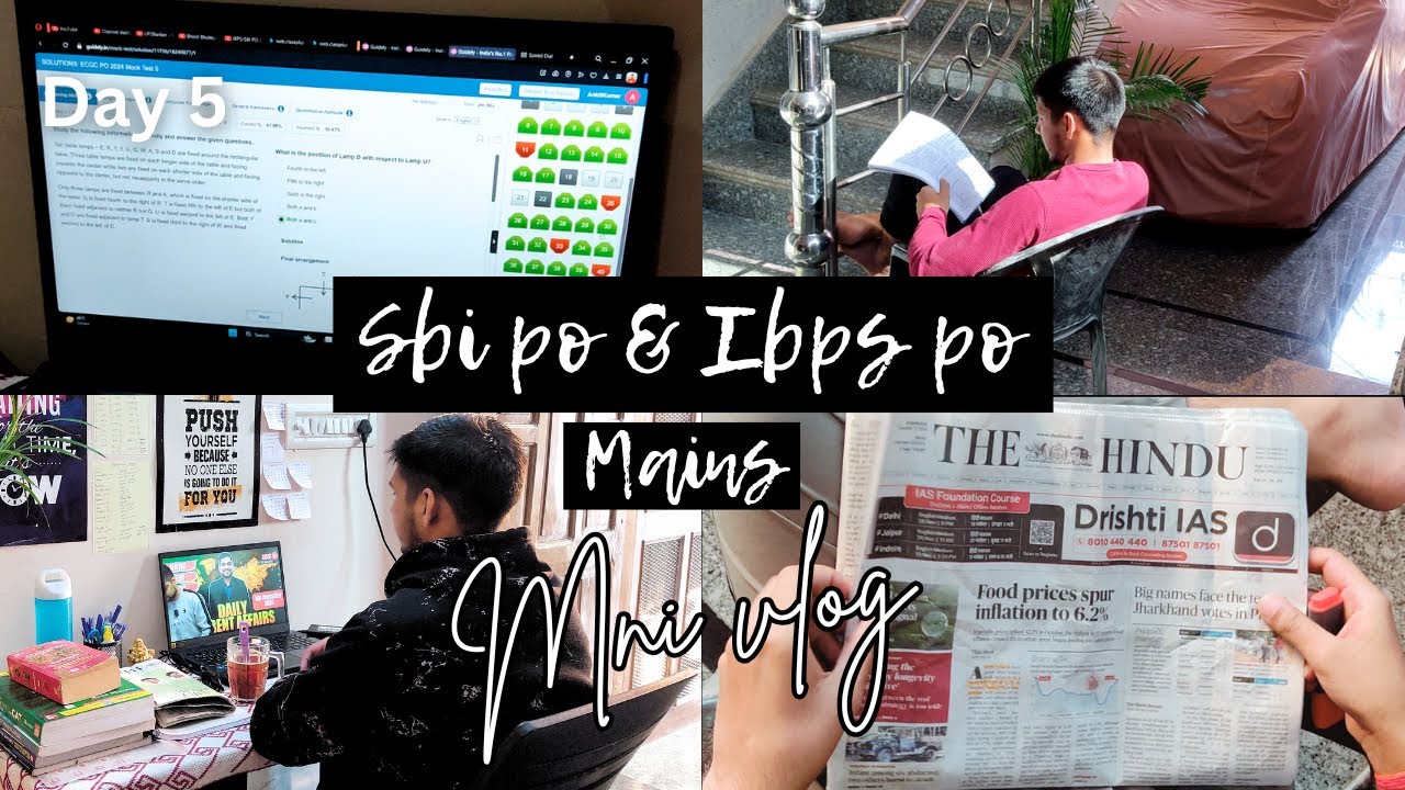 IBPS & SBI PO Mains Day - 5 #ibps #sbi #ibpspo #sbipo #minivlog #dailyvlogs #viralvlog #videos ...