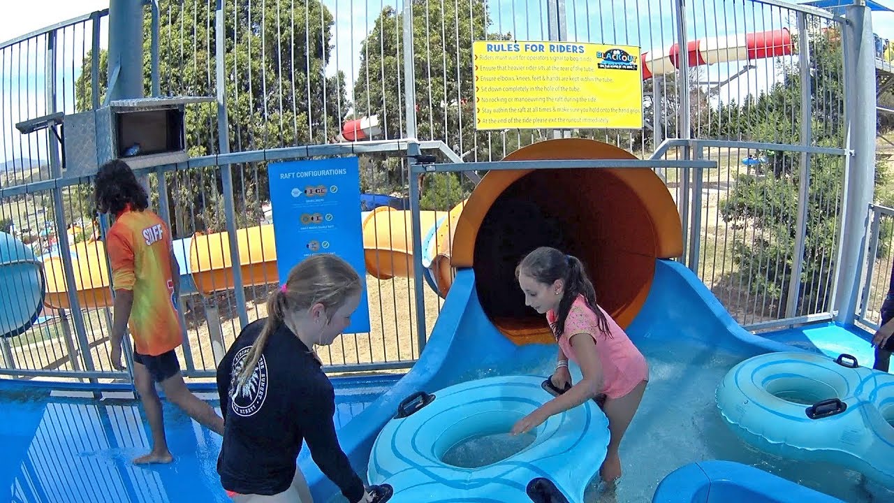 Blackout Water Slide at Funfields - YouTube