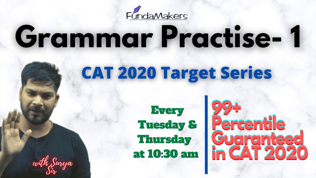 CAT 2021 VARC Lectures | Grammar Practise - 1 with Surya Sir | CAT ...