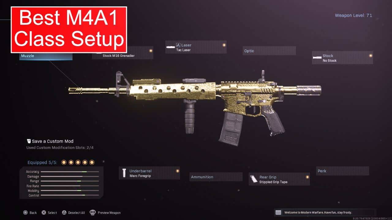 Call Of Duty Modern Warfare M4a1 Best Setup B73