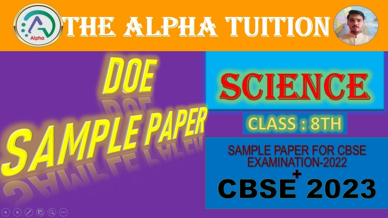 DOE CLASS 8TH CBSE SAMPLE PAPER FOR MID TERM EXAMINATION VERY IMPORTANT ...