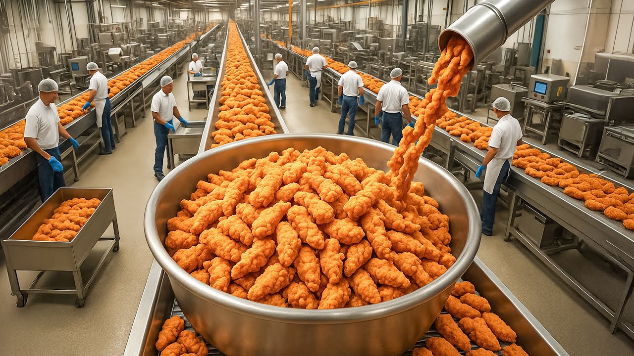 How Buttermilk Chicken Is Made in Factory | KFC Buttermilk fried ...