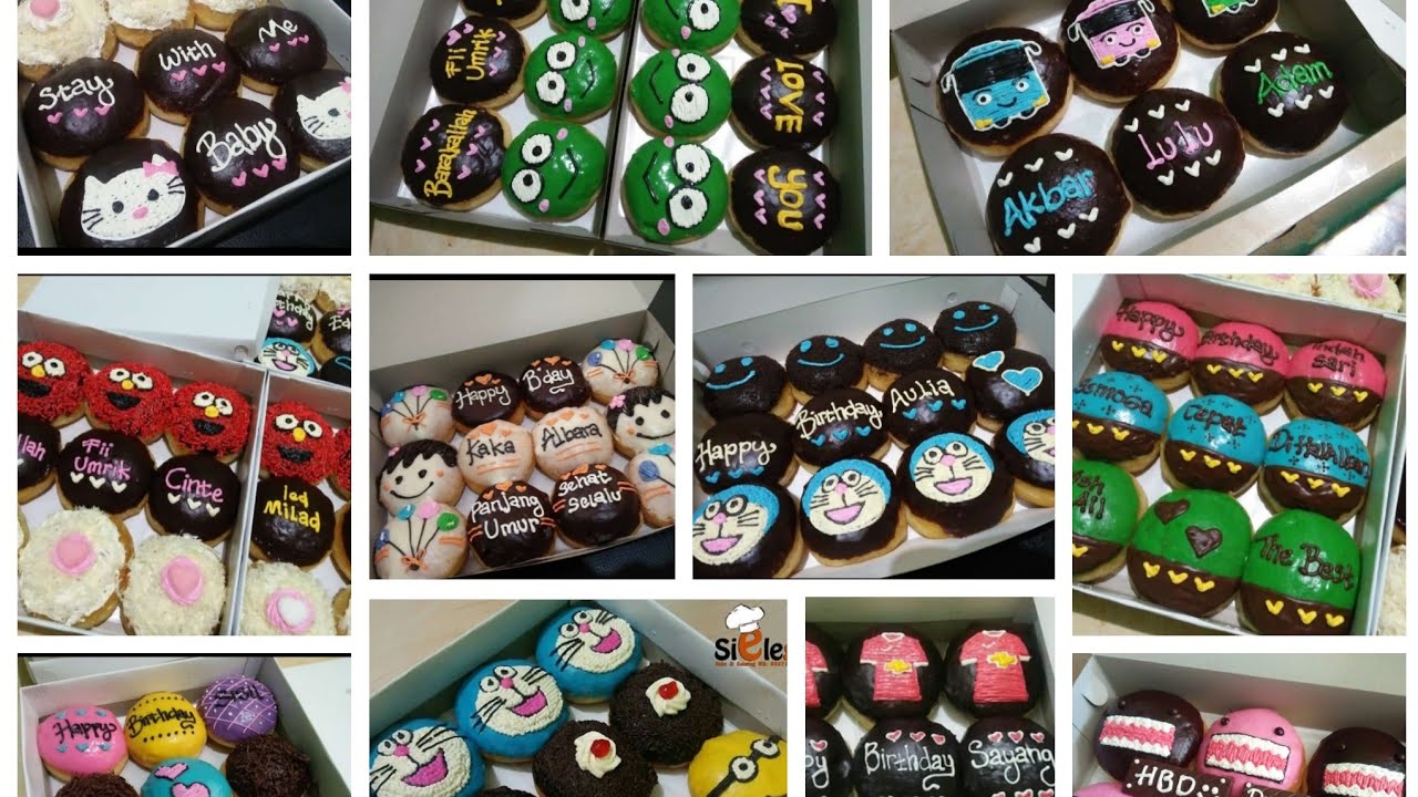Kumpulan aneka gambar donat karakter ulang tahun, DONUT CHARACTER - YouTube