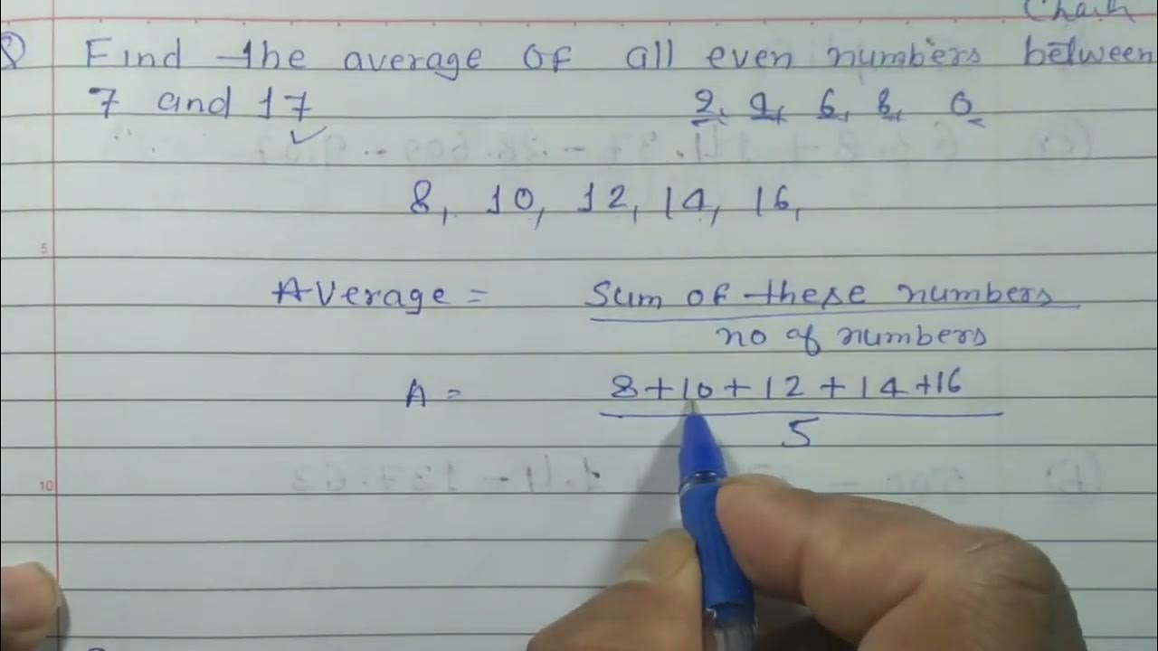 Find the average of all even numbers between 7 and 17 - YouTube