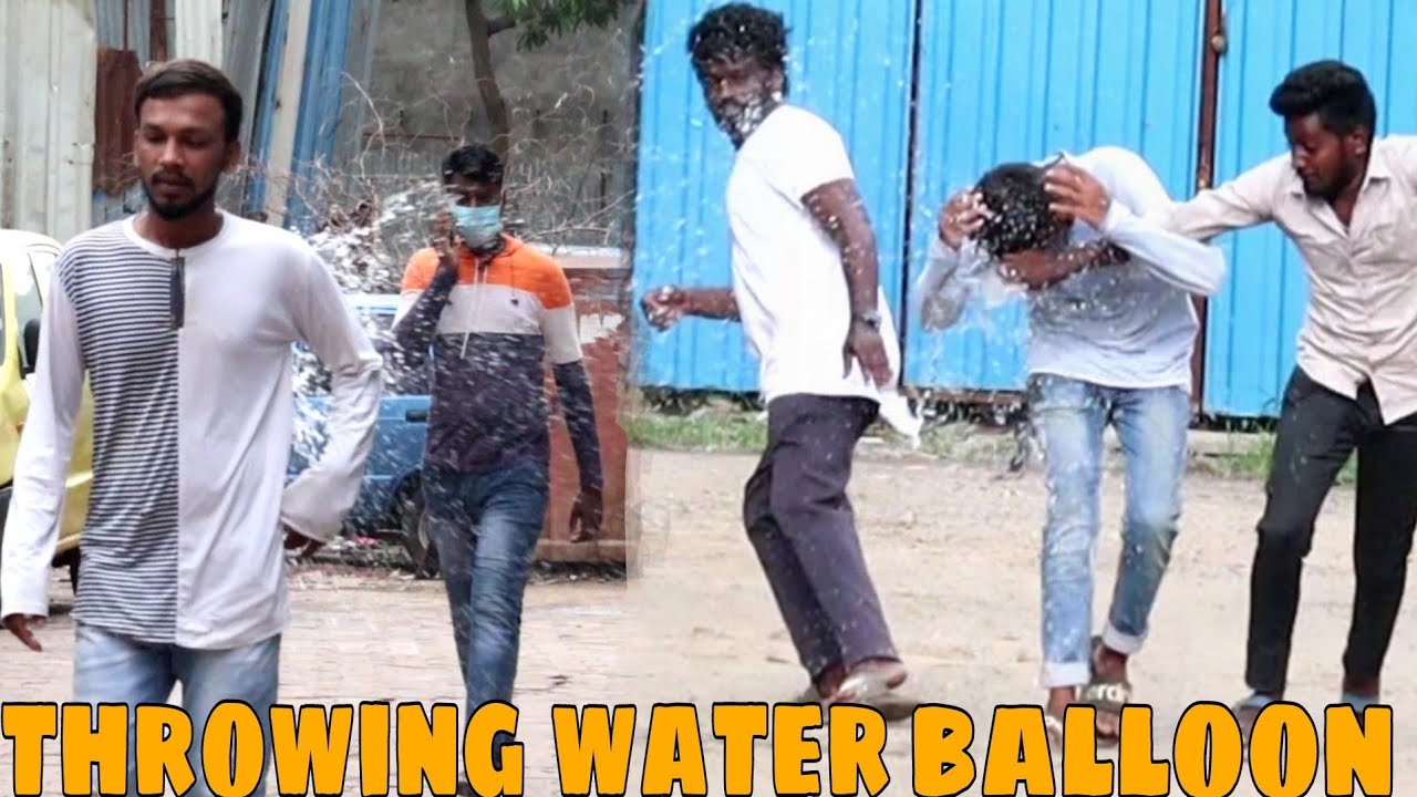 throwing ice water balloons at people prank part3||‎@RD prank - YouTube