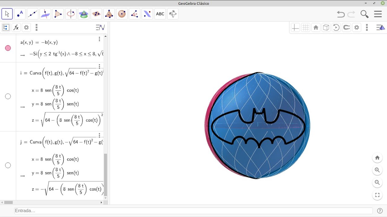 Ecuación de Batman Geogebra 3D - YouTube