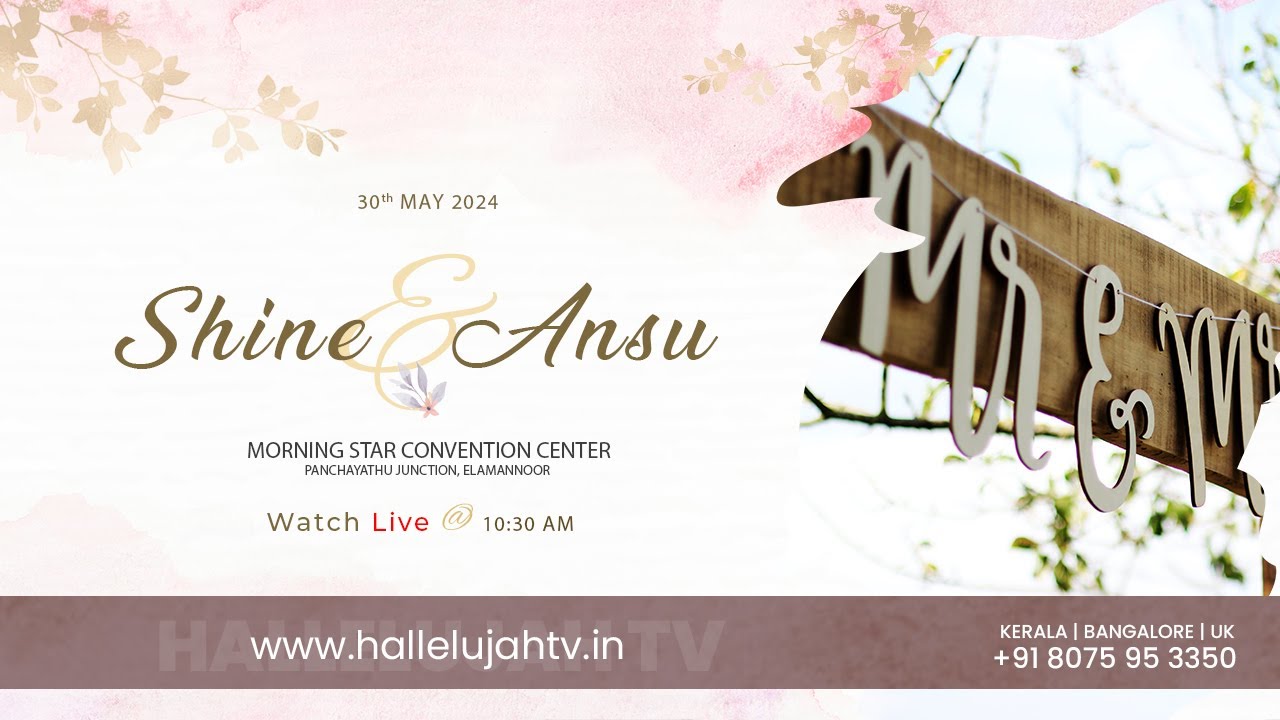 SHINE 🤍 ANSU | Wedding Day | May 30, 2024 | Hallelujah TV - YouTube