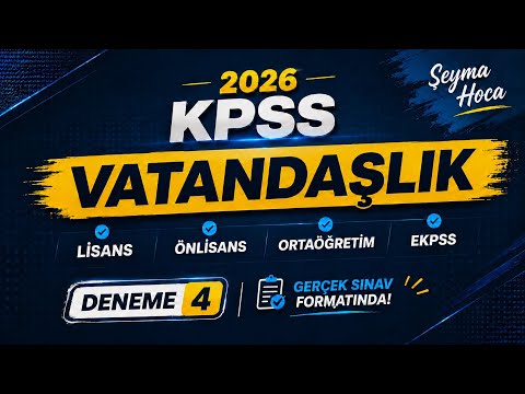 2026 KPSS | VATANDAŞLIK | Deneme 4 | Tamamı çözümlü 