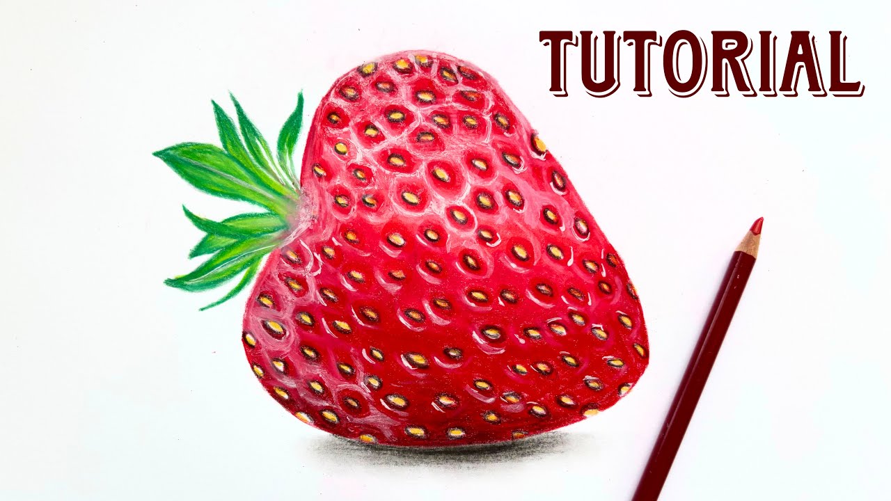 How To Draw Realistic Strawberry | Color Pencil Tutorial - YouTube