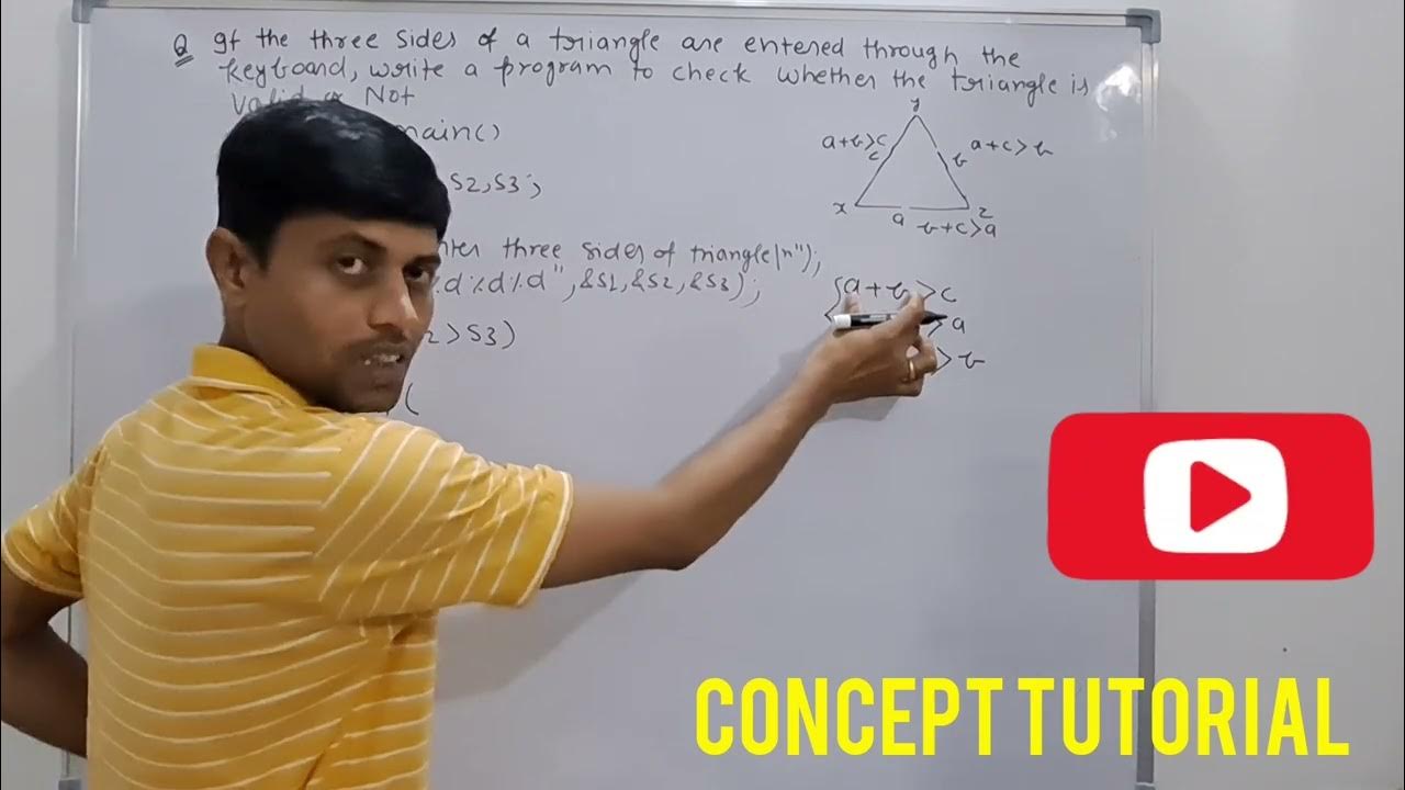 C Program To Check Whether The Triangle Is Valid Or Not Youtube