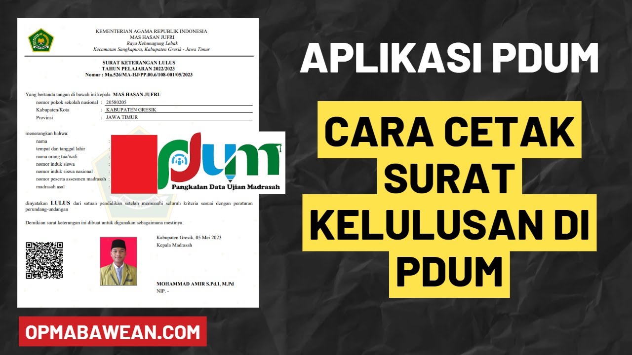 Cara Cetak Surat Kelulusan di PDUM - YouTube