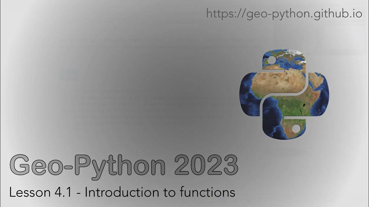 Geo-Python 2023 Lesson 4.1 - Introduction to functions - YouTube