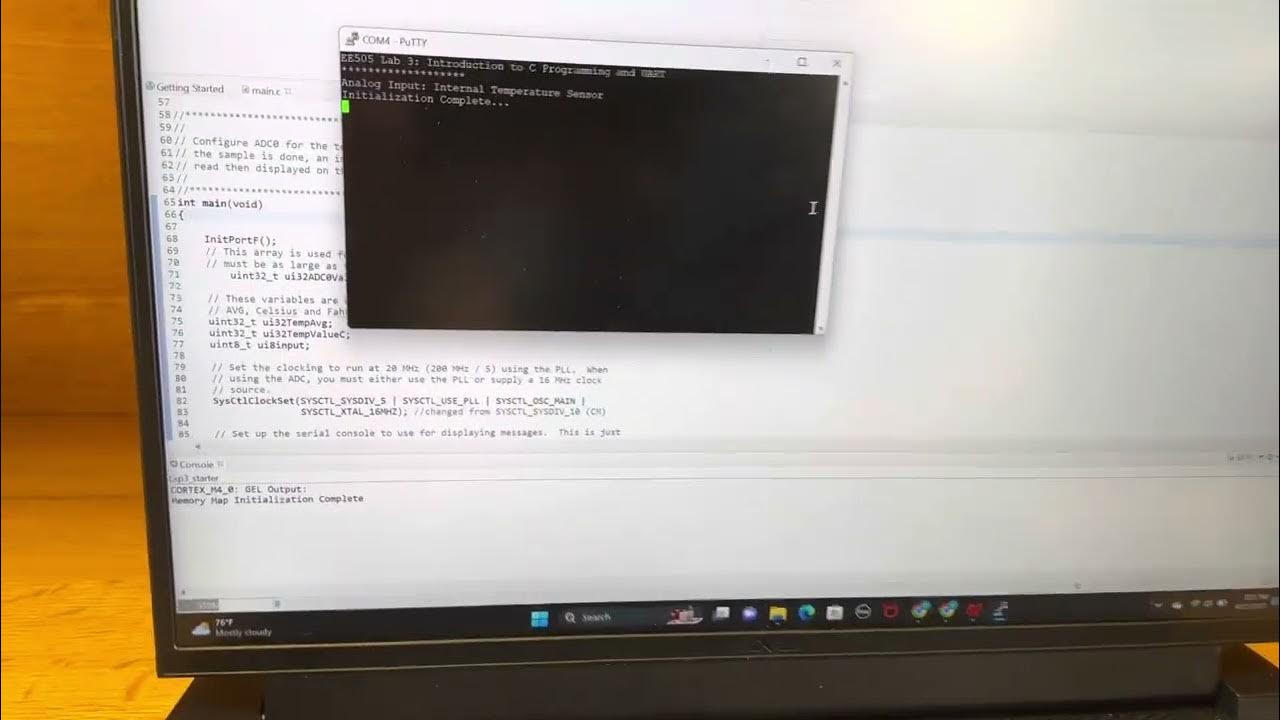 Displaying temperature using Tiva C series microcontroller - YouTube