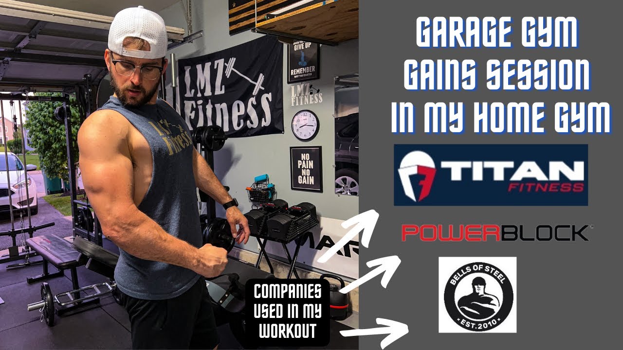 Garage Gym Workout ft. the Powerblock Pro Series Dumbbells, Titan ...