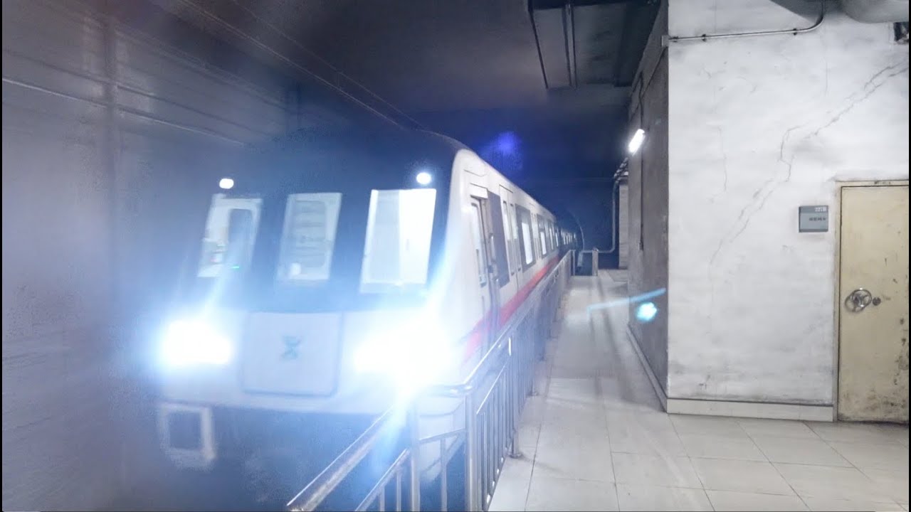 Shenzhen Metro Line 1 CSR Zhuzhou train arriving at Grand Theater - YouTube