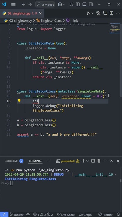 Create a Singleton in Python #python #coding #singleton - YouTube