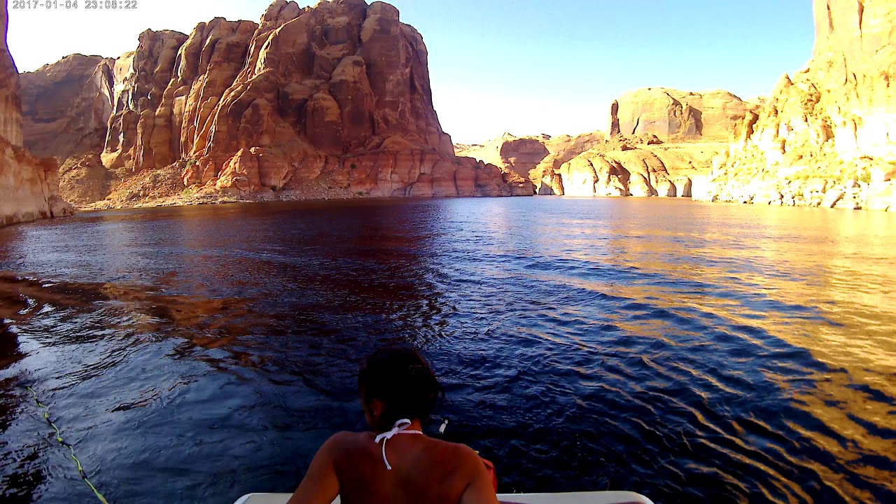 Lake Powell Iceberg Canyon (Taylee Wake Surfing) Un-edited - YouTube