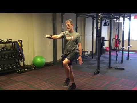 Single-leg band row and press - YouTube