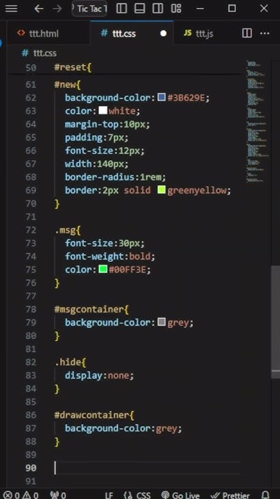 Tic Tac Toe Game Using Html And Css Coding Brocode Css Html Tictactoe Vscode Js Coding