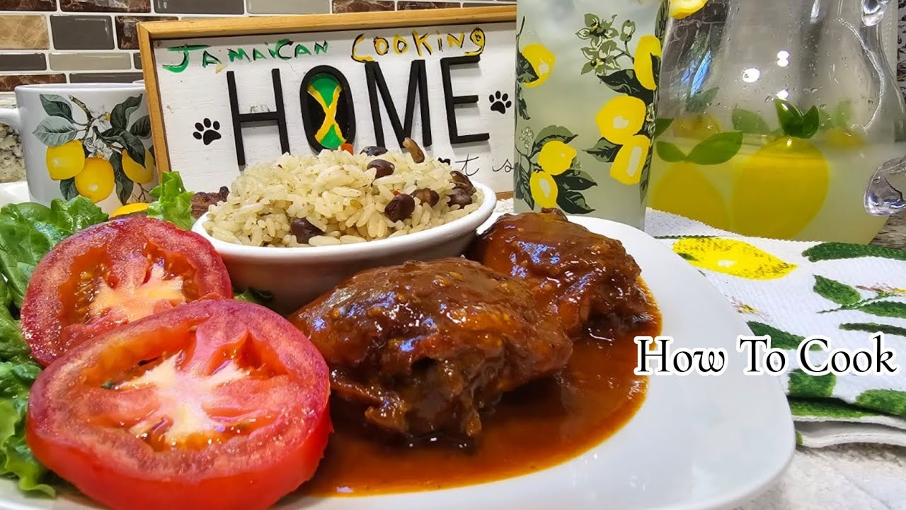 How To Cook Jamaican🇯🇲Rice And Peas Chicken In Minutes Step By Step For ...