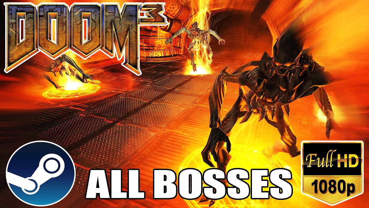 Doom 3 - All Bosses (With Cutscenes and DLC) (Nightmare Difficulty ...