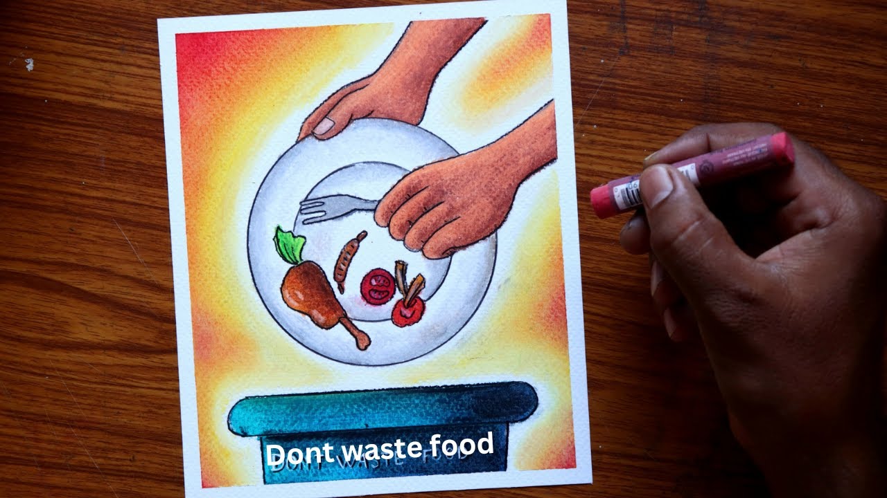 Dont waste food poster drawing / World food day drawing / World food ...