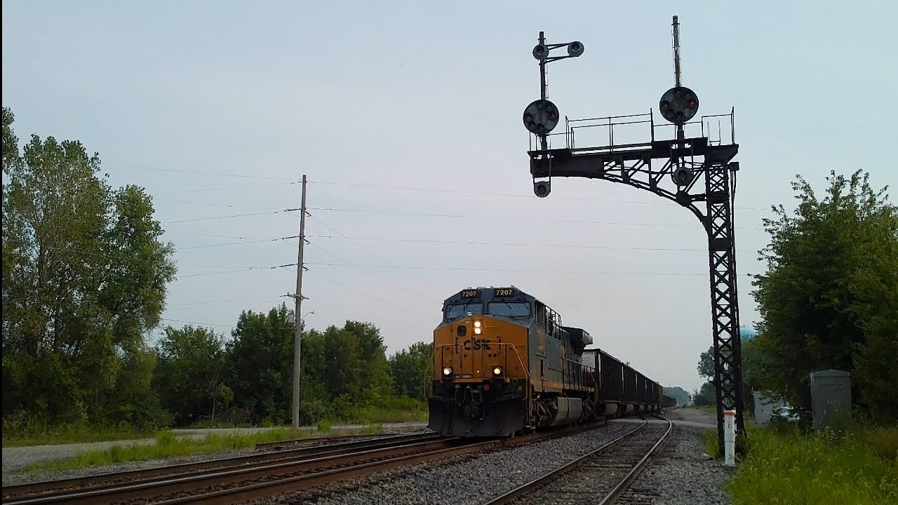 C617 Coal train clears the CPL Cantilever at Deshler with solo C6M ...