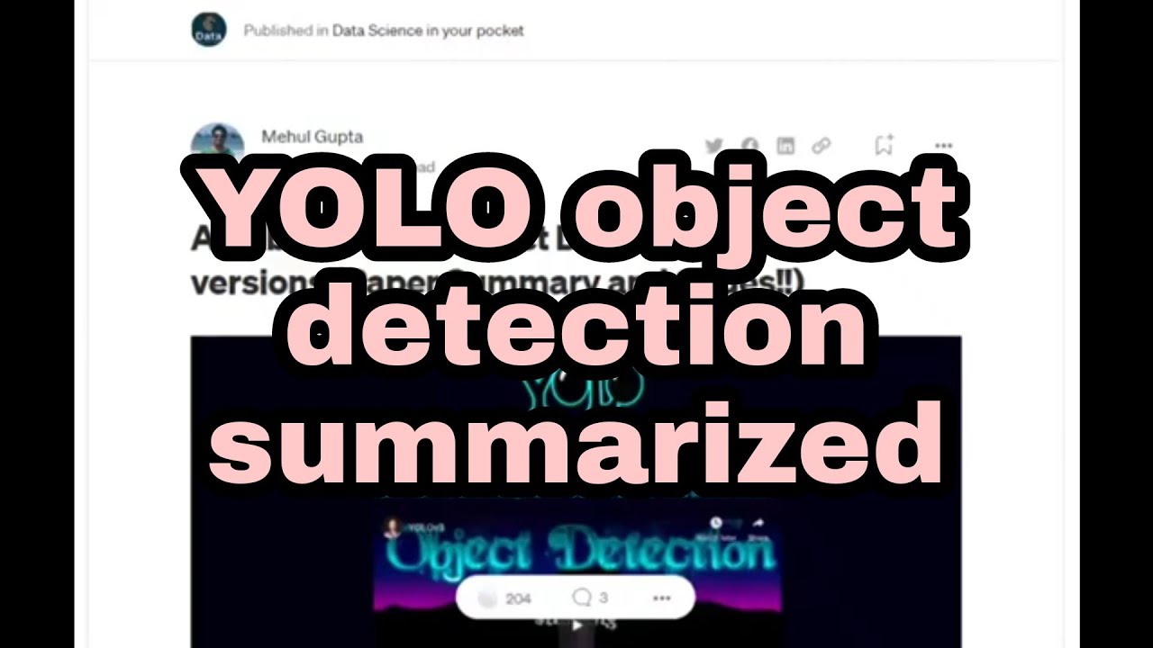 YOLO object detection summarized - YouTube