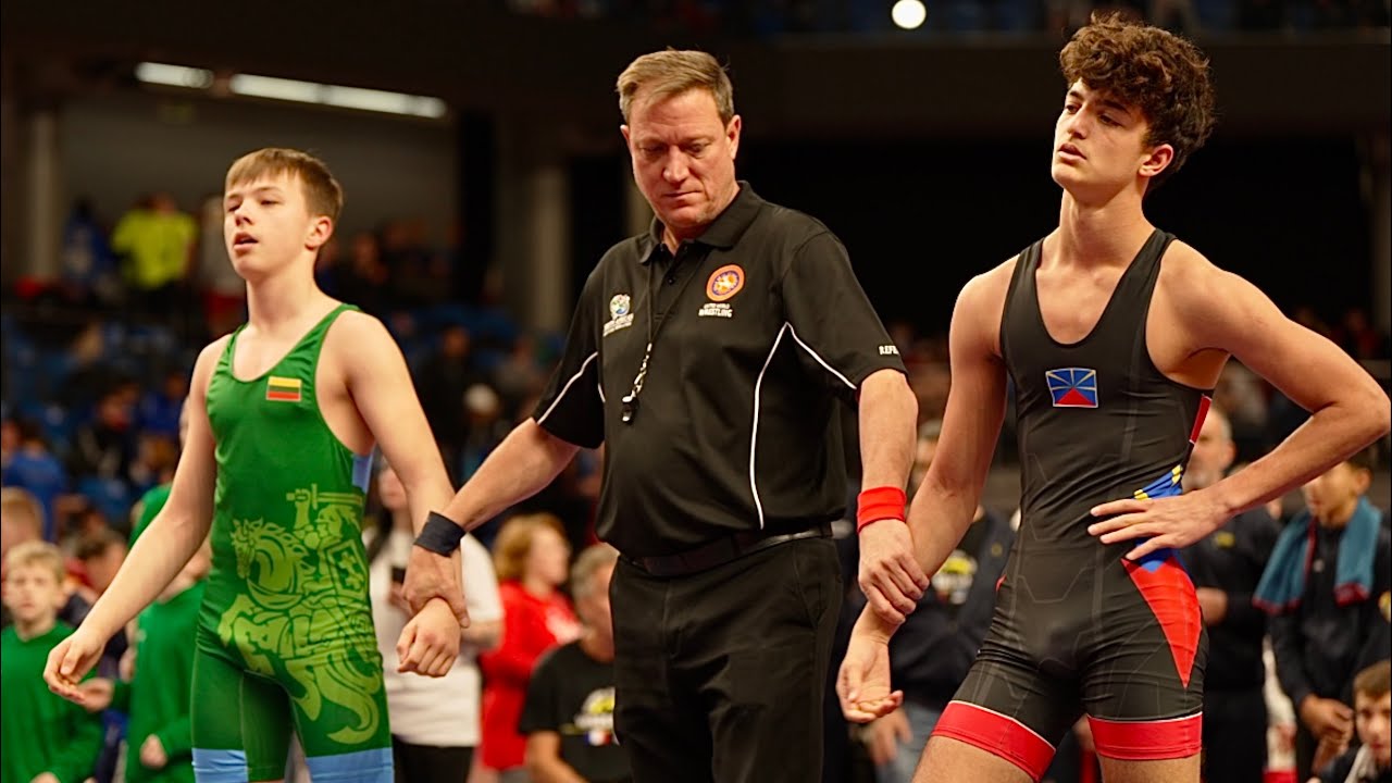 U15 Luc Vitry (FRA) vs Vilius Bytautas (LTU) 62kg. Greco-roman boys ...