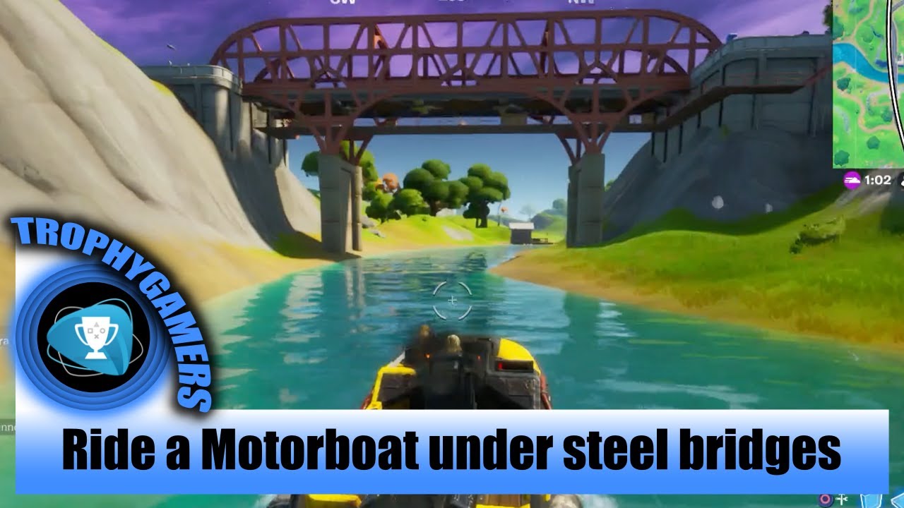 Fortnite – Ride a Motorboat under different colored steel bridges ...