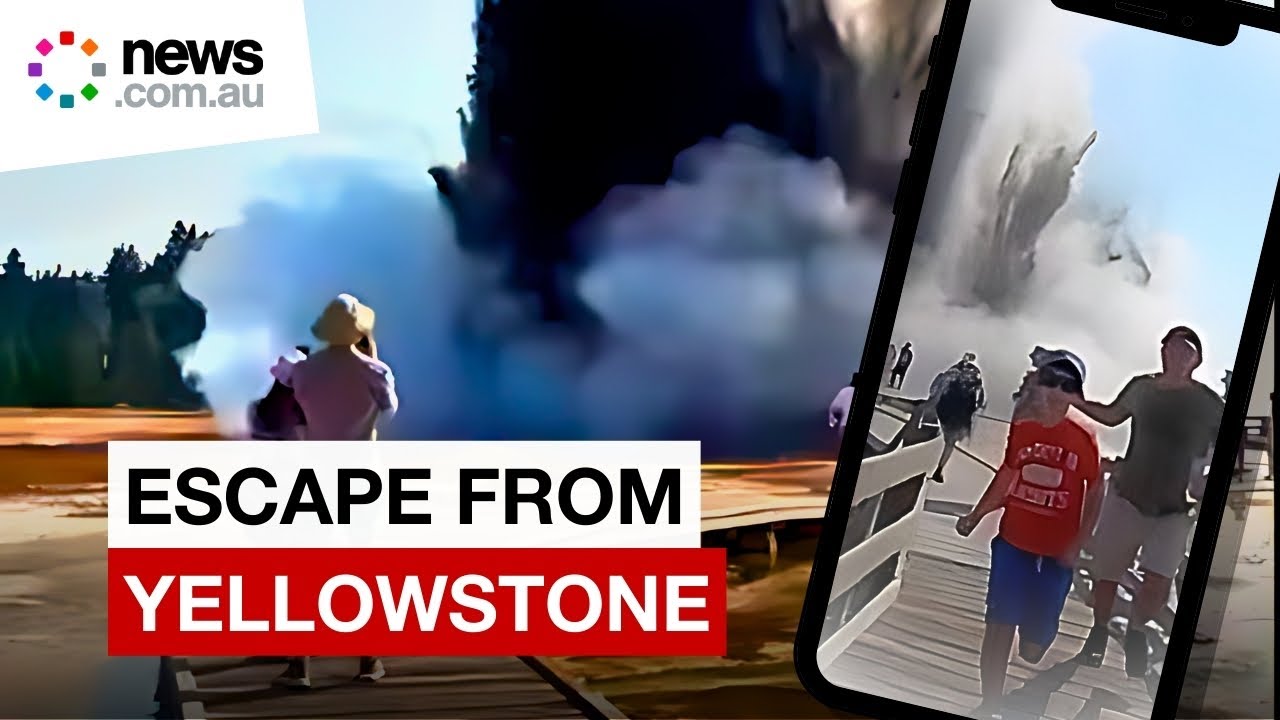 Tourists run for their lives after Yellowstone explosion - YouTube